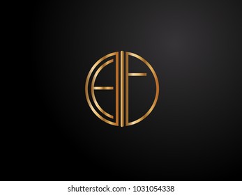 Ef Circle Shape Gold Color Letter Stock Vector (Royalty Free ...