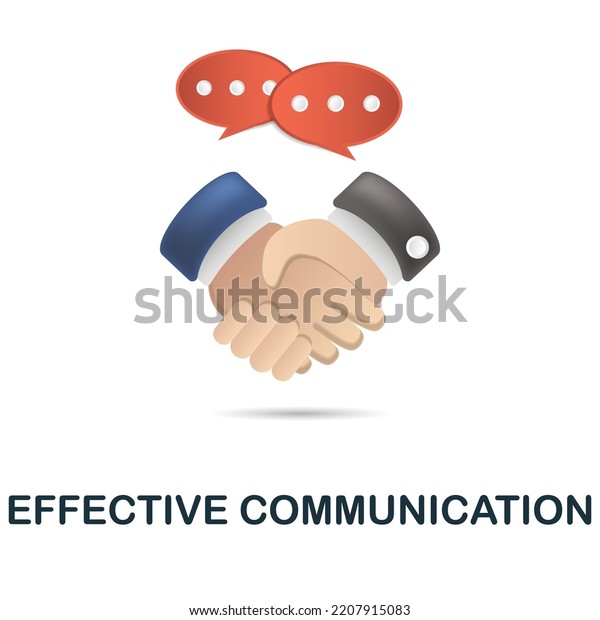 Effective Communication Icon 3d Illustration Data Stock Vector (Royalty ...