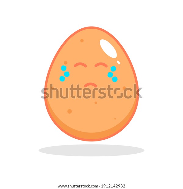 Egg Cry Cute Character Illustration Stock Vector (Royalty Free ...