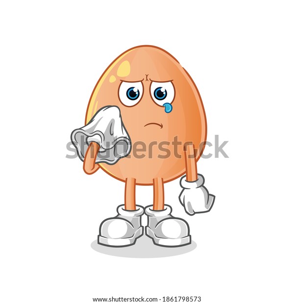 Egg Cry Tissue Character Cartoon Mascot Stock Vector (Royalty Free ...