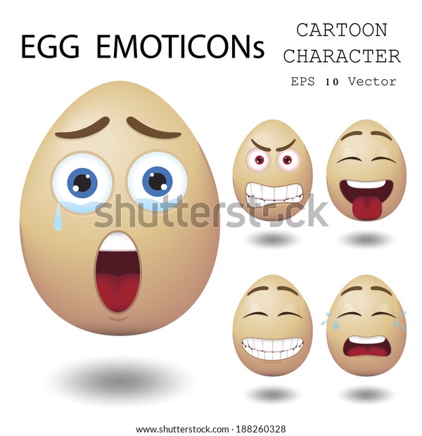 Egg Emoticon Cartoon Character Eps 10: Stock-Vektorgrafik (Lizenzfrei ...