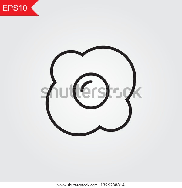 Egg Melet Thin Line Icon Vector Stock Vector (Royalty Free) 1396288814 ...