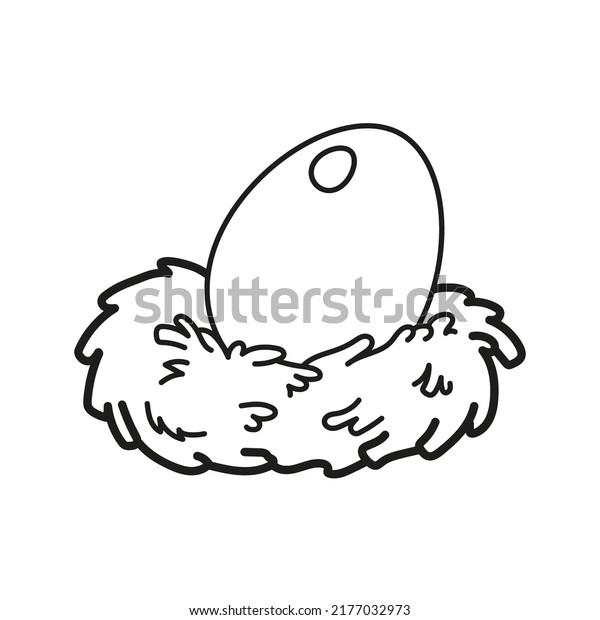 Egg Nest Coloring Book Children Black Stock Vector (Royalty Free ...