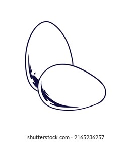 Egg Vector Line Art Food Stock Vector (Royalty Free) 2165236257 ...