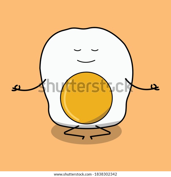 Egg Yoga Pose Cartoon Character Inspired Stock Vector (Royalty Free ...