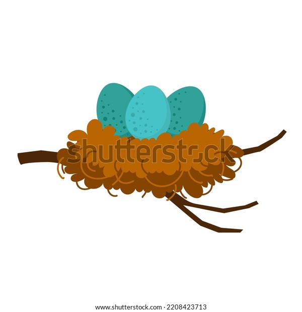 Eggs Nest Flat Vector Illustration Clipart Stock Vector (Royalty Free ...