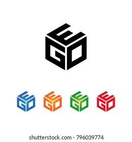 Ego Logo Initial Templatemodern Style Hexagon Stock Vector (Royalty ...