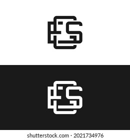 Egs Ges Monogram Logo Black White Stock Vector (Royalty Free ...