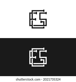 Egs Ges Monogram Logo Black White Stock Vector (Royalty Free ...