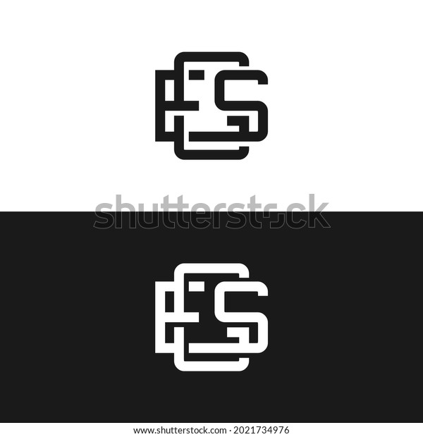 Egs Ges Monogram Logo Black White Stock Vector (Royalty Free ...