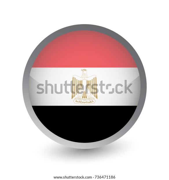 Egypt Flag Round Glossy Icon Vector Stock Vector (Royalty Free ...