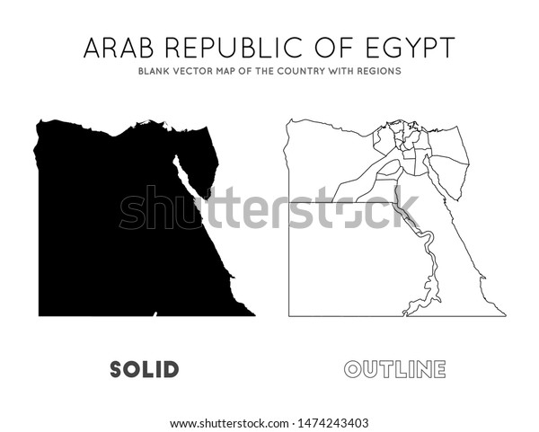 Egypt Map Blank Vector Map Country Stock Vector (Royalty Free ...