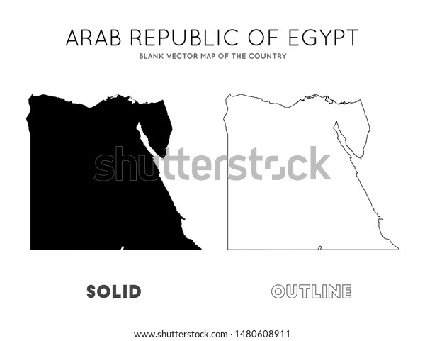 Egypt Map Blank Vector Map Country Stock Vector (Royalty Free ...