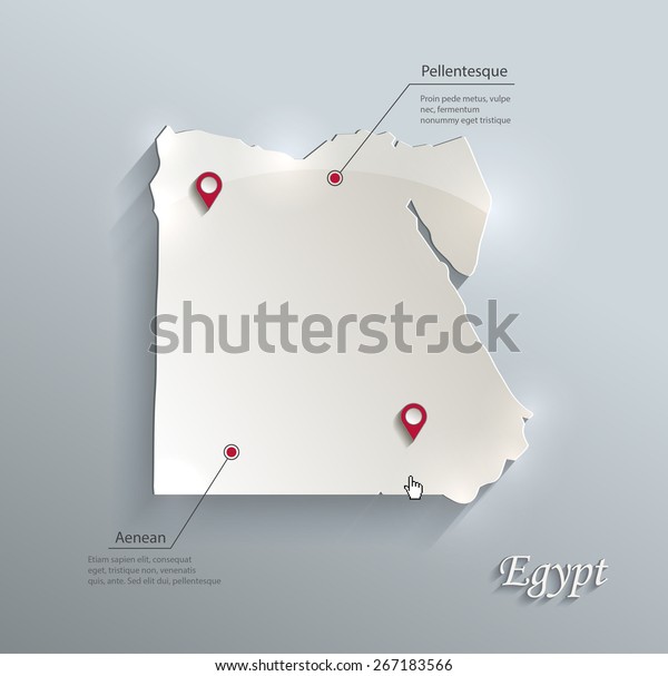 Egypt Map Blue White Card Paper Stock Vector (Royalty Free) 267183566