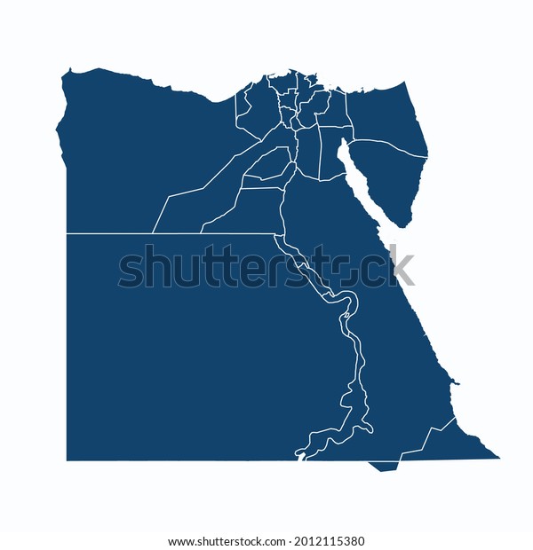 Egypt Map Color Vector Modern Silhouette Stock Vector (Royalty Free ...