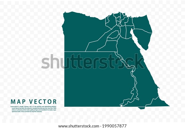 Egypt Map High Detailed On White Stock Vector (Royalty Free) 1990057877 ...