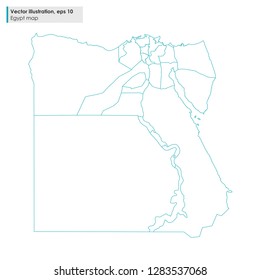 Egypt Map Regions Vector Line Illustration 스톡 벡터(로열티 프리) 1283537068 ...