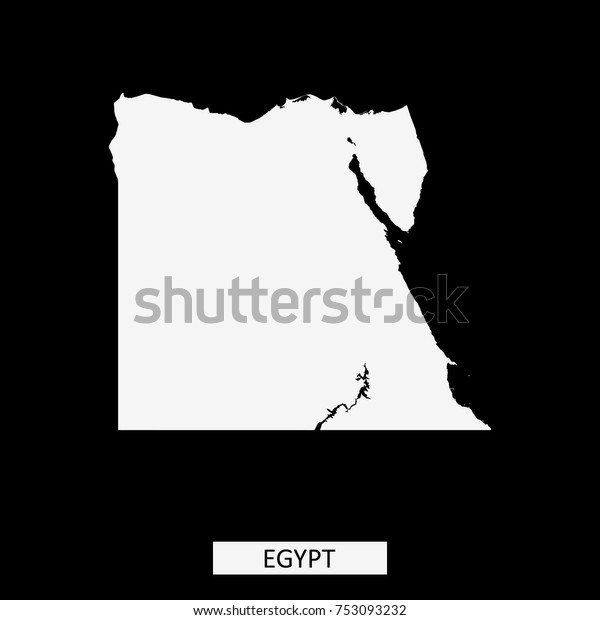 Egypt Map Vector Outline Illustration Black Stock Vector (Royalty Free ...