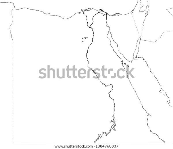 Egypt Map Without Labels Black White Stock Vector (Royalty Free ...