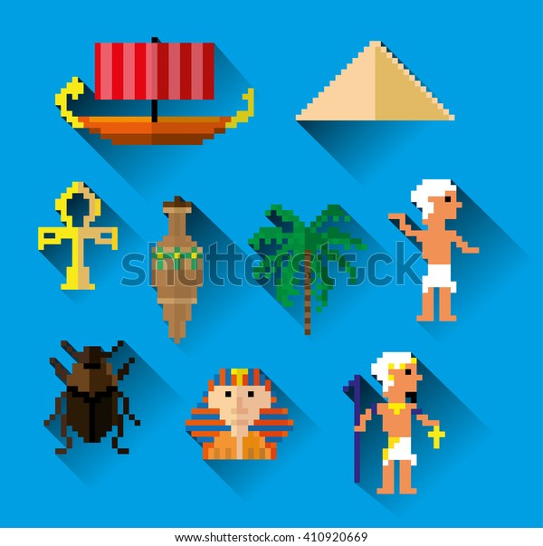 Egypt Pixel Art Stock Vector (Royalty Free) 410920669