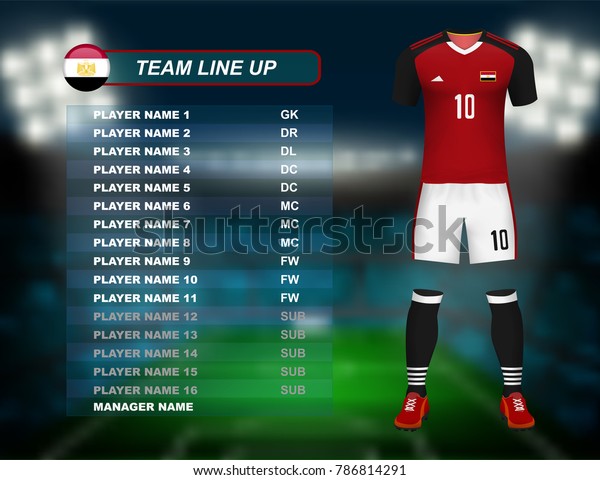 Egypt Soccer Jersey Kit Team Line Stock Vector (Royalty Free) 786814291 ...