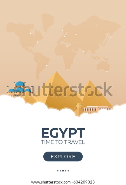 Egypt Time Travel Travel Poster Vector Stock Vector (Royalty Free ...