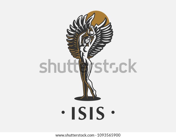 Egyptian Goddess Isis Vector Emblem 스톡 벡터(로열티 프리) 1093565900 | Shutterstock