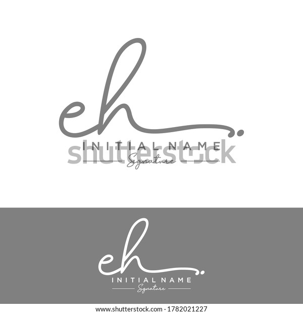 Eh Initial Letter Handwriting Signature Logo Stock Vector (Royalty Free ...