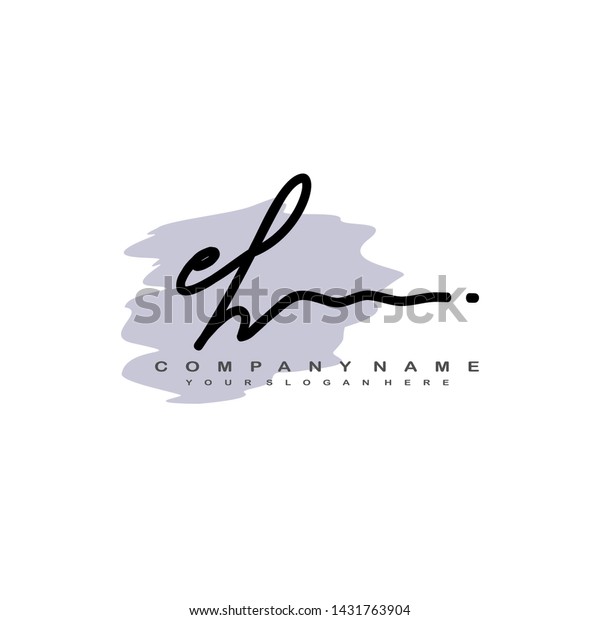 Eh Initial Signature Logo Handwriting Logo Stock Vector (Royalty Free ...