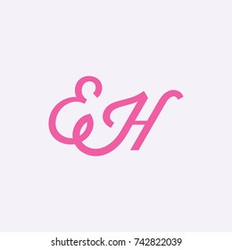 Eh Letter Creative Square Background Stock Vector (Royalty Free ...