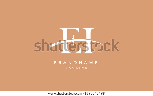 Ei Alphabet Initial Swoosh Abstract Icon Stock Vector (Royalty Free ...
