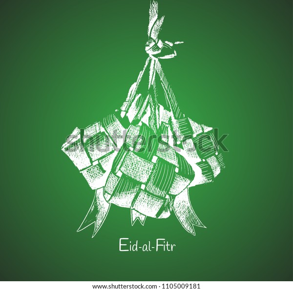 Eid Al Fitr Free Hand Drawing Stock Vector (Royalty Free) 1105009181 ...