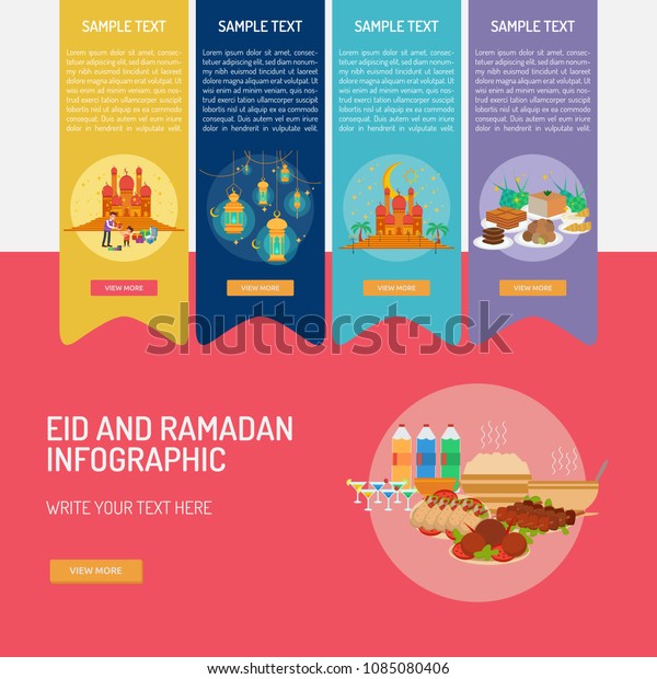 Eid Ramadan Infographic Stock Vector (Royalty Free) 1085080406 ...