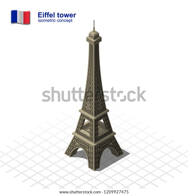 Eiffel Tower Isometric Vector Illustration Stock Vector (Royalty Free ...