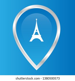 Eiffel Tower Map Pin: vector de stock (libre de regalías) 1380500573 ...