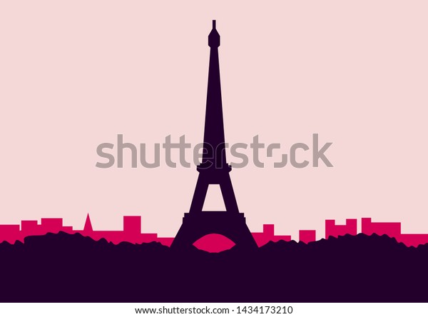 Eiffel Tower Paris Simple Background Stock Vector (Royalty Free ...