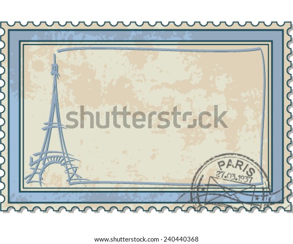 Eiffel Tower Stamp Vector Illustration Stock Vector (Royalty Free ...