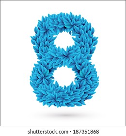 Eight 8 Number Blue Font Vector Stock Vector (Royalty Free) 187351868 ...
