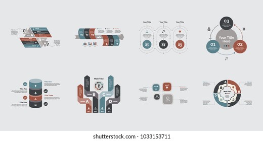 Eight Analytics Diagrams Templates Set Stock Vector (Royalty Free ...