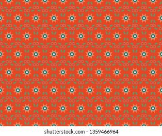Eight Arabesque Orange Tile Seamless Pattern Stock Vector (Royalty Free ...