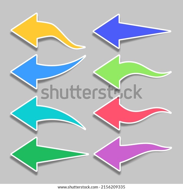 Eight Arrow Stickers Different Colors Vector Stock Vector (Royalty Free ...