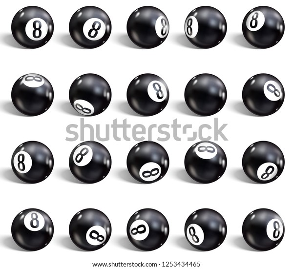 Eight Ball Set Realistic 8 Ball Stock Vector (Royalty Free) 1253434465 ...