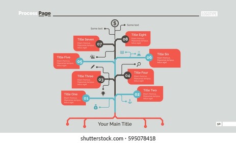 Eight Branch Tree Slide Template: vector de stock (libre de regalías ...