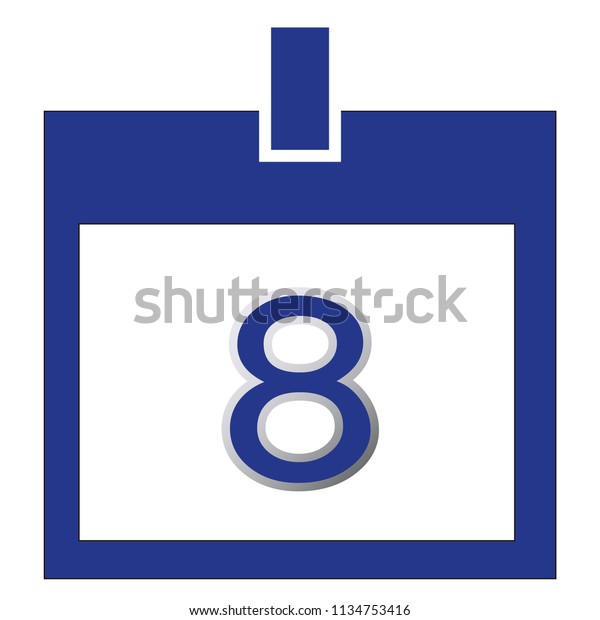 Eight Day Calendar Iconvector Stock Vector (Royalty Free) 1134753416 ...