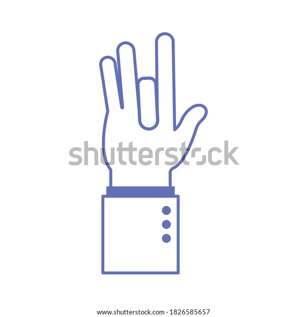Eight Hand Sign Language Line Fill Stock Vector (Royalty Free ...