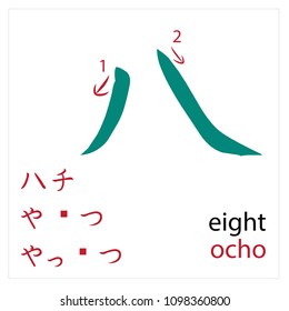 Eight Japanese Flash Card Vector Design Stock Vector (Royalty Free ...