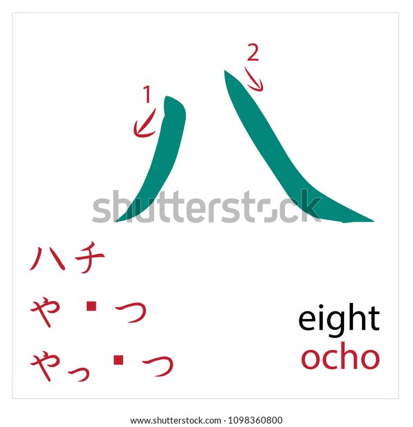 Eight Japanese Flash Card Vector Design Stock Vector (Royalty Free ...