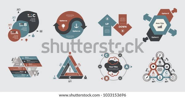 Eight Management Charts Templates Set Stock Vector (Royalty Free ...