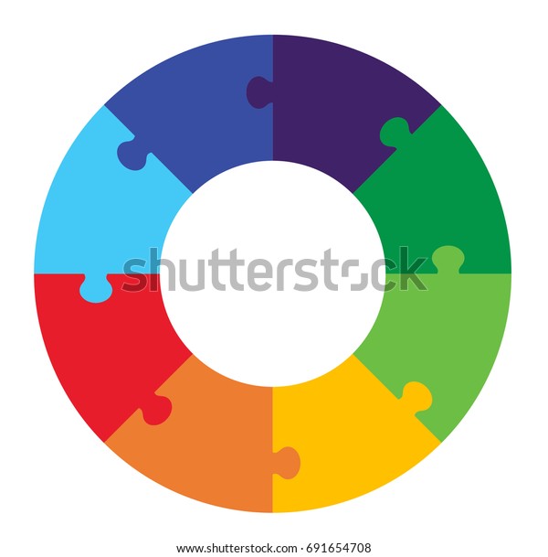 Eight Part Puzzle Graphic Stock Vector (Royalty Free) 691654708 ...