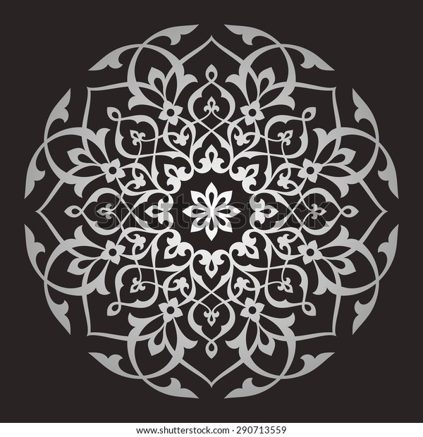 Ocho puntas circulares.Mandala. Ornamento vectorial lineal: vector de ...
